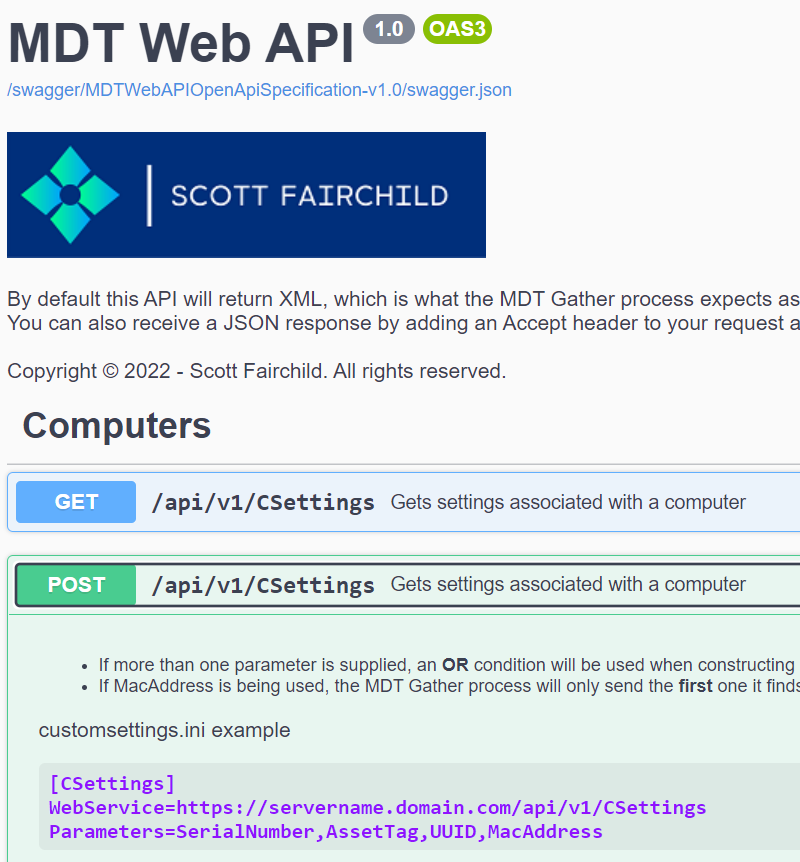 Query the MDT Database via Web Services